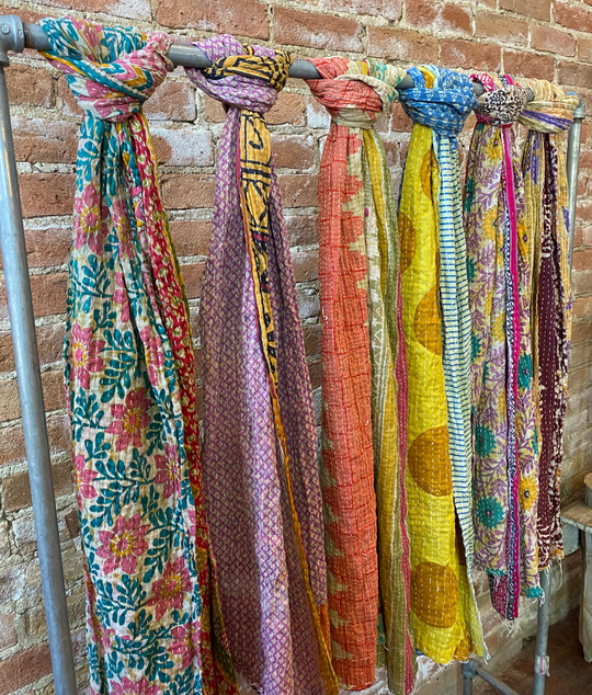 Kantha Scarf Scarves | Made From Recycled Cotton Saris – Adlib Clothing