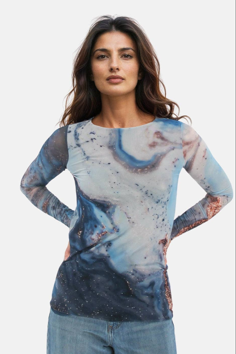 Blue Galaxy - Florence Double Sheer Top – Adlib Clothing
