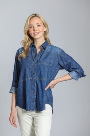 Denim for Days Snap Front Blouse – Adlib Clothing